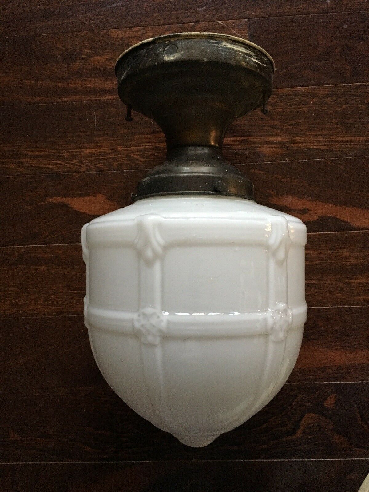 Vtg Antique Salvaged Ceiling School House Flush Light Fixture 1920s Art ...