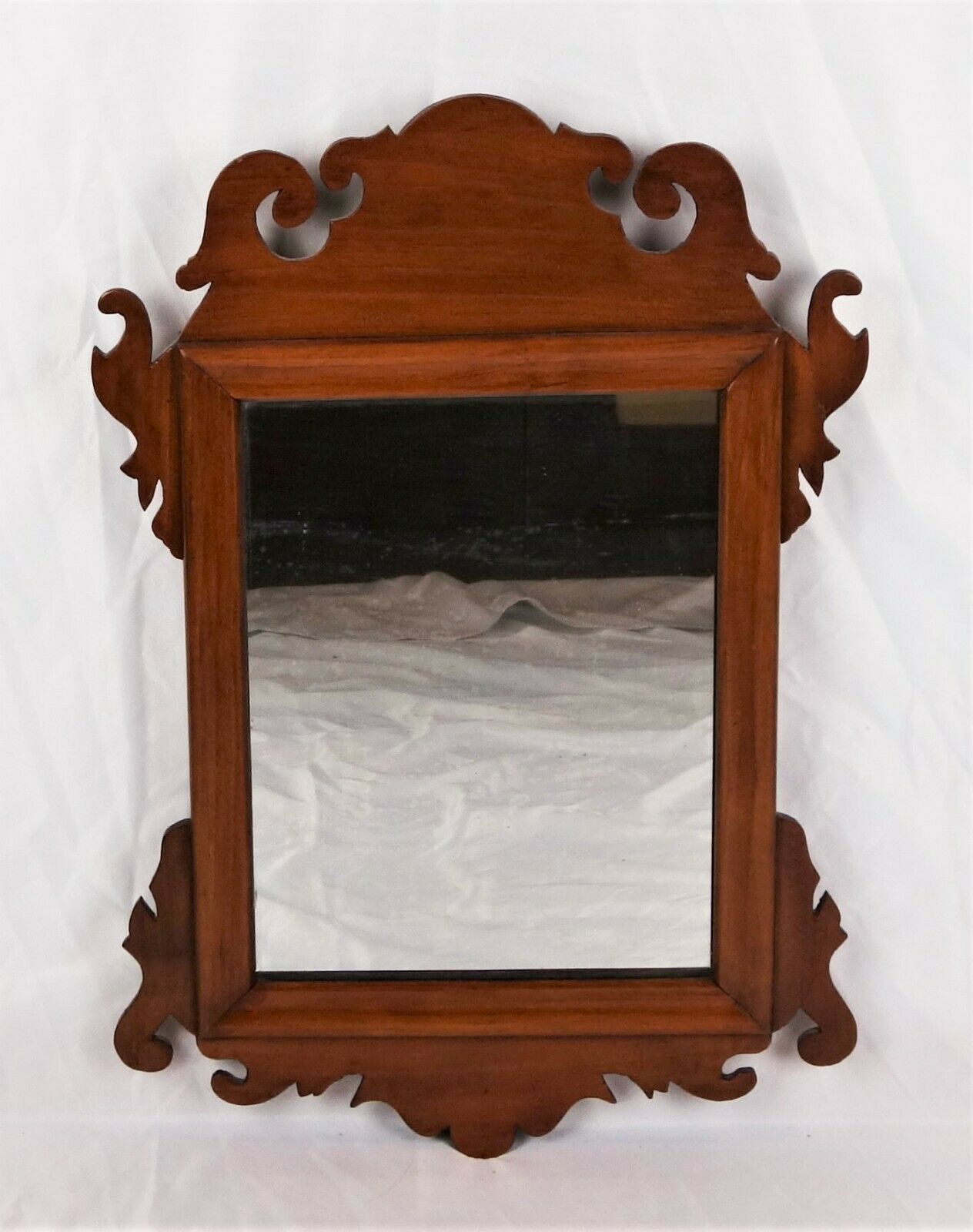 Antique 19th Century Ornate Wood Mahogany Chippendale Mirror Signed ...