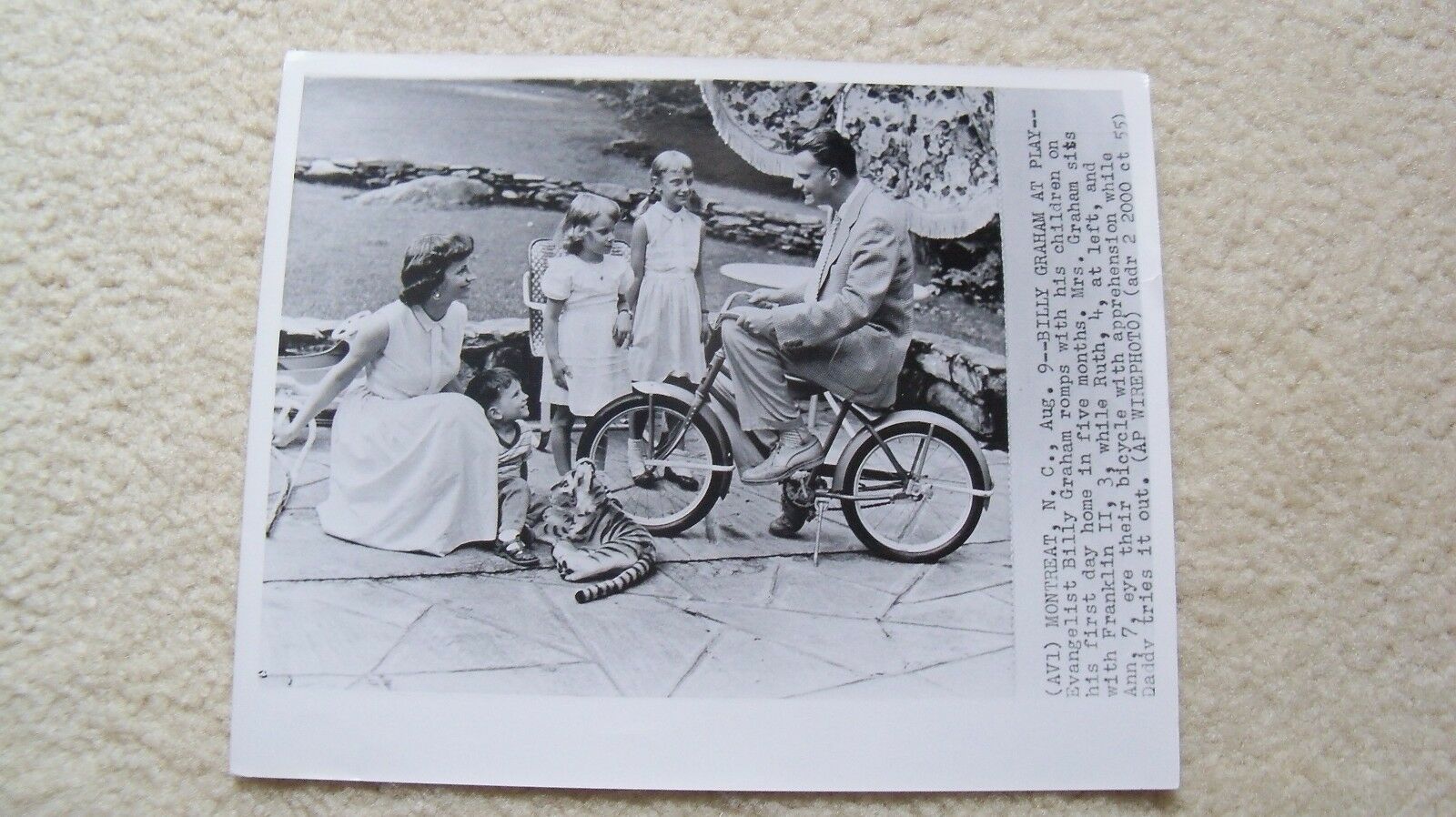 1955 Photo Billy Graham Ruth And Children Franklin Ruth Ann Date On ...