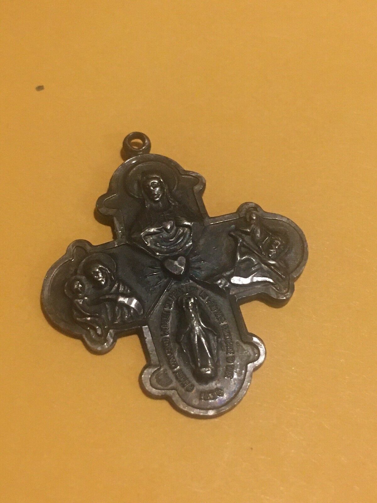 Vintage Creed Sterling Silver 4 Way Cross I Am A Catholic Pendant ...