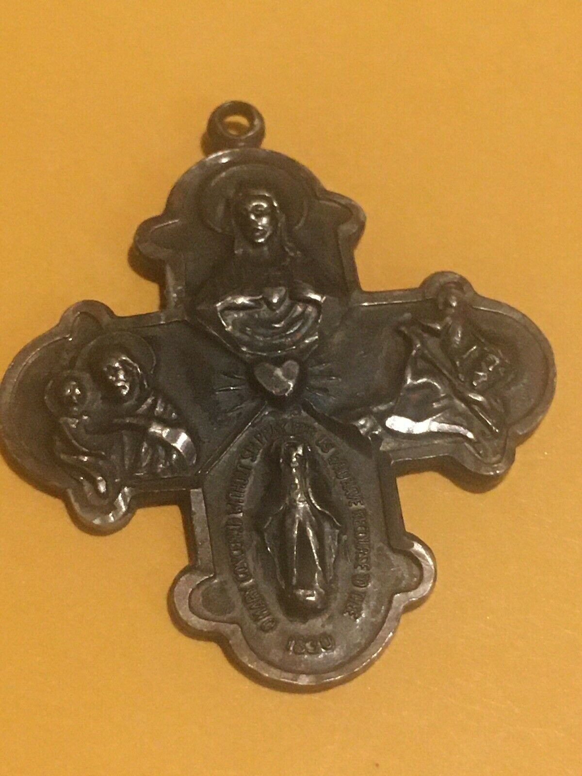 Vintage Creed Sterling Silver 4 Way Cross I Am A Catholic Pendant ...