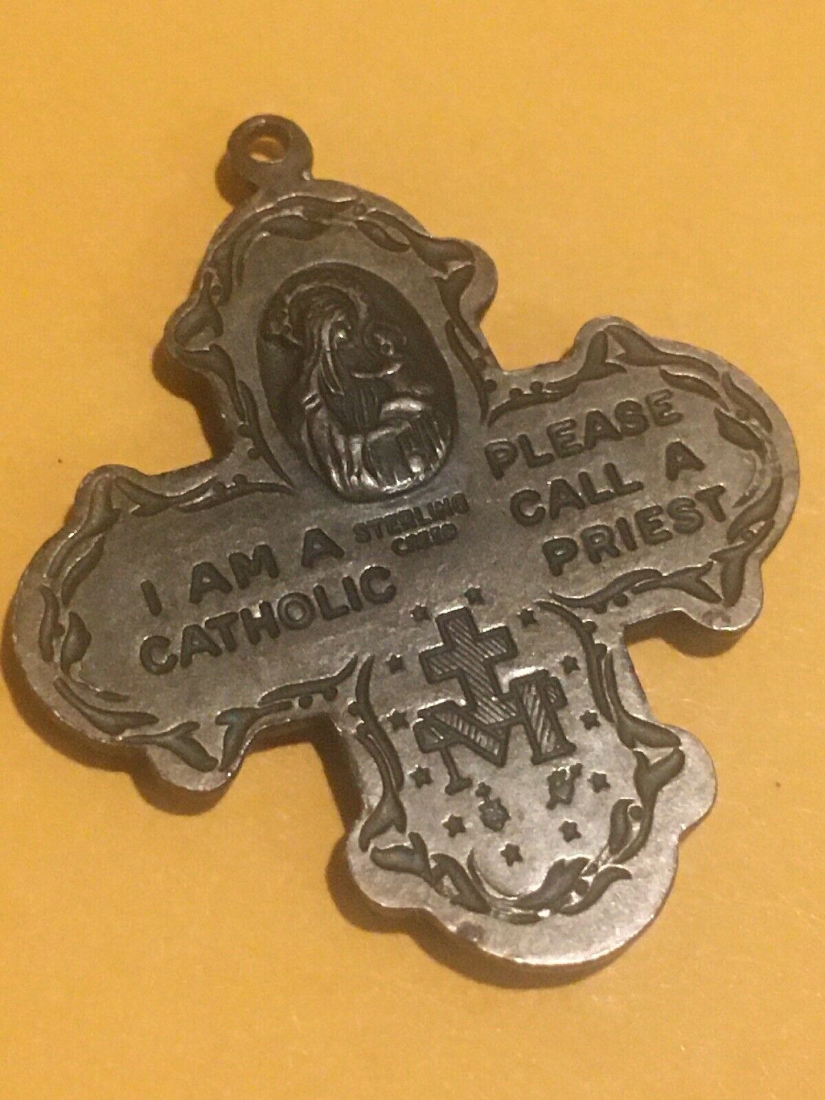 Vintage Creed Sterling Silver 4 Way Cross I Am A Catholic Pendant ...