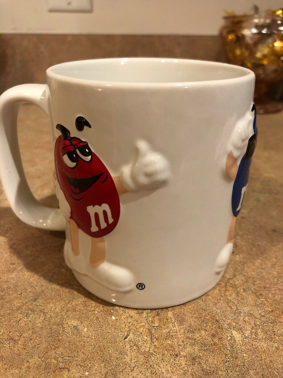 Rare Vintage M&M Candy Mars TM White 3D Coffee Hot Chocolate Cup Mug ...