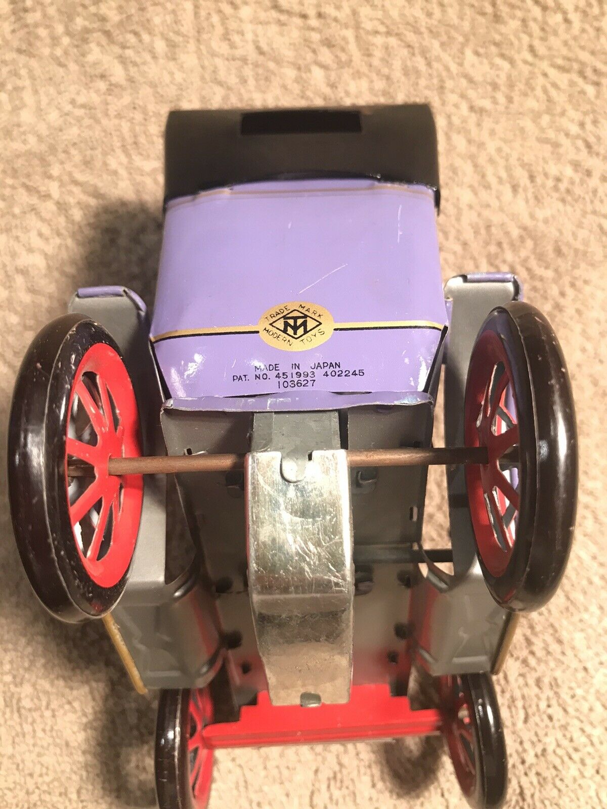RARE VINTAGE MODERN TOYS OF JAPAN LEVER ACTION TIN TOY CAR | #16579921