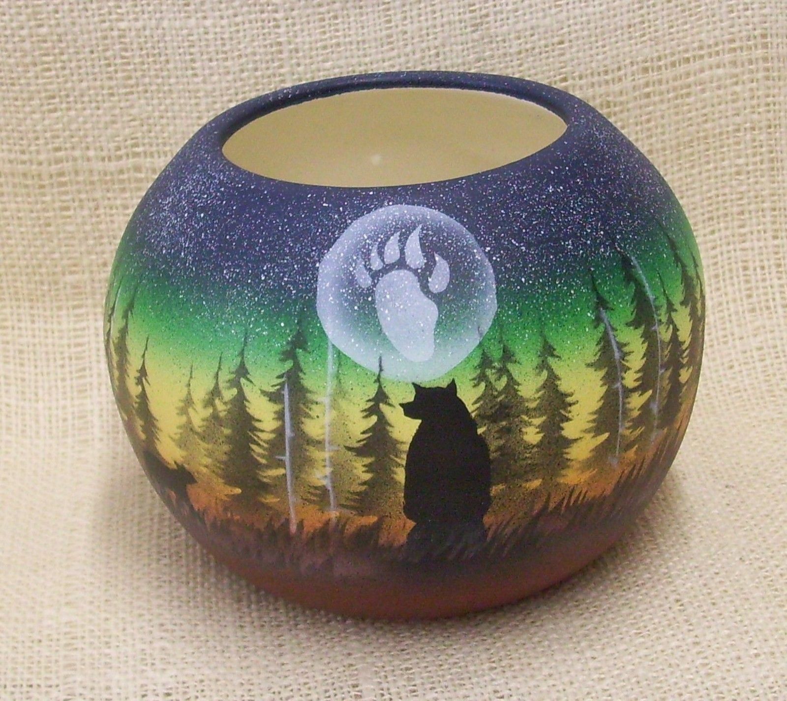 Cedar Mesa Native American Handmade Pottery Woodland Shadows Bear ...