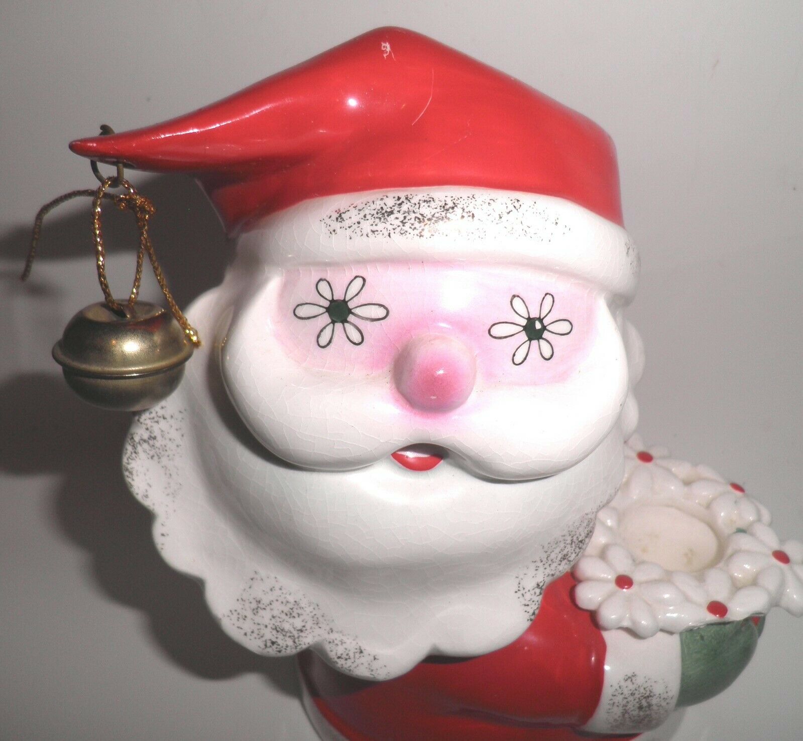 Vintage HOLT HOWARD Starry Eyed Santa Planter Candle Holder | #16552895