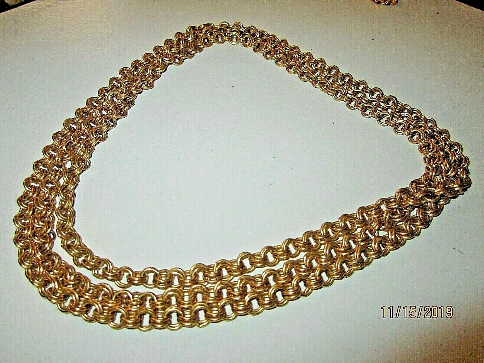 Antique VTG Victorian Huge Yellow Gold Filled Long Heavy Estate Chain ...