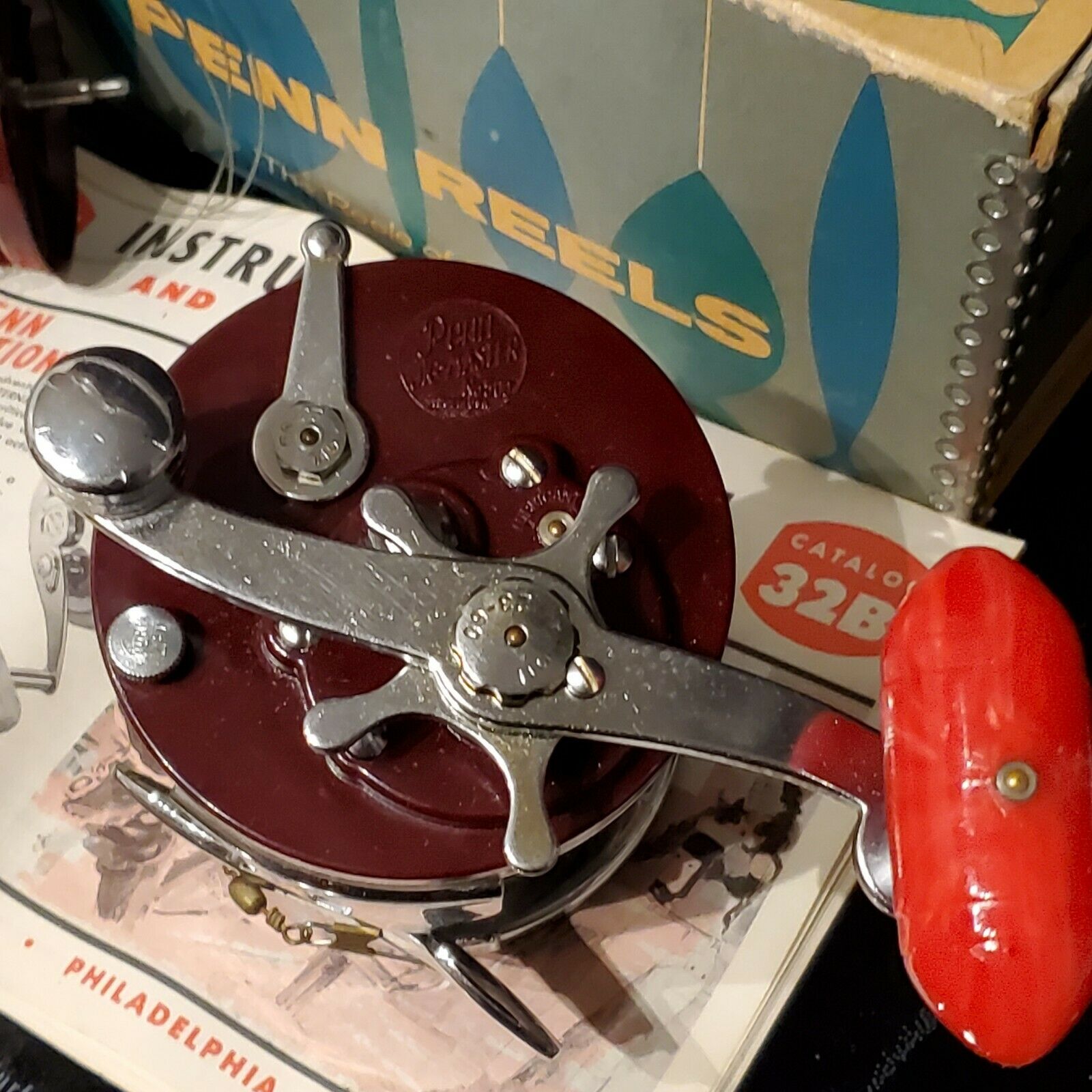 Vintage Old Stock Penn Jigmaster 500 Reel Box With Spool Instructions ...