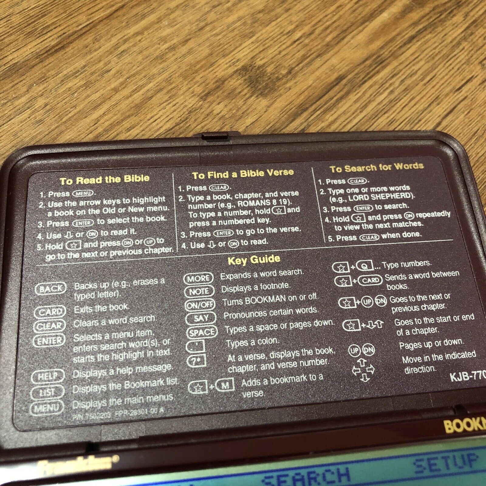 Franklin Bookman King James Version Electronic Handheld Holy Bible KJB ...