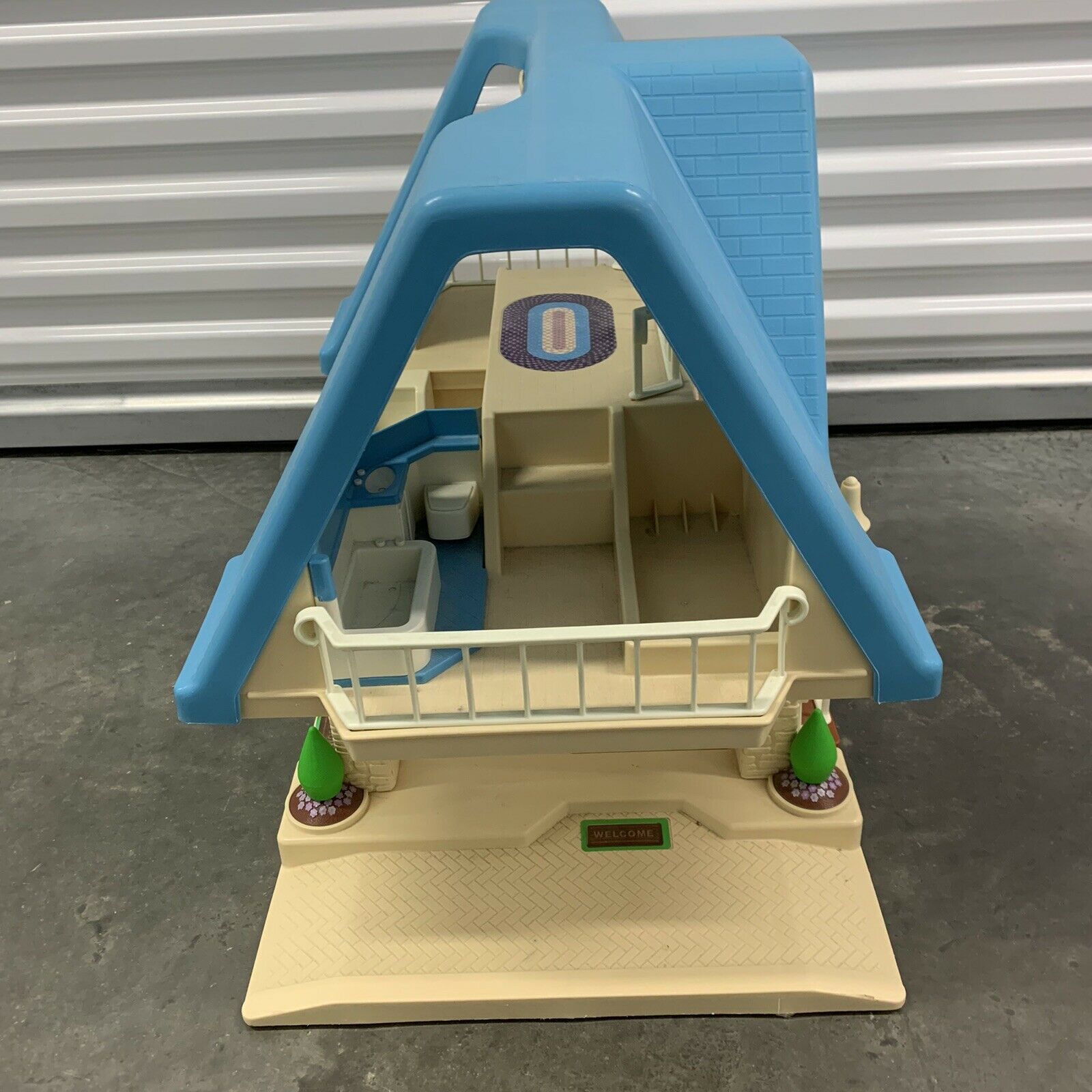 Vintage 1980 ' S Little Tikes Dollhouse Blue Roof House | #16494264