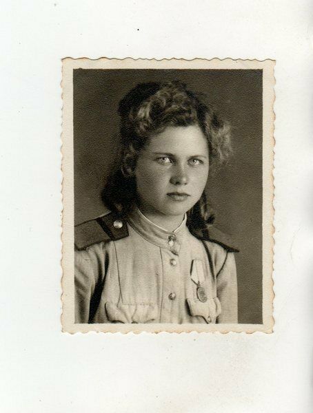 WWII Portrait Young Girl Soldier Soviet Army Military Uniform Russian ...