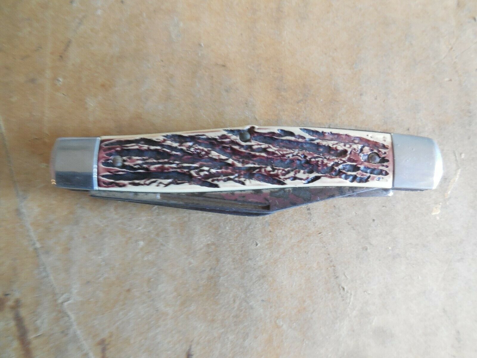 Vintage Colonial Prov USA Pocket Knife, 4 " Closed, Faux Bone Handle, 3 ...