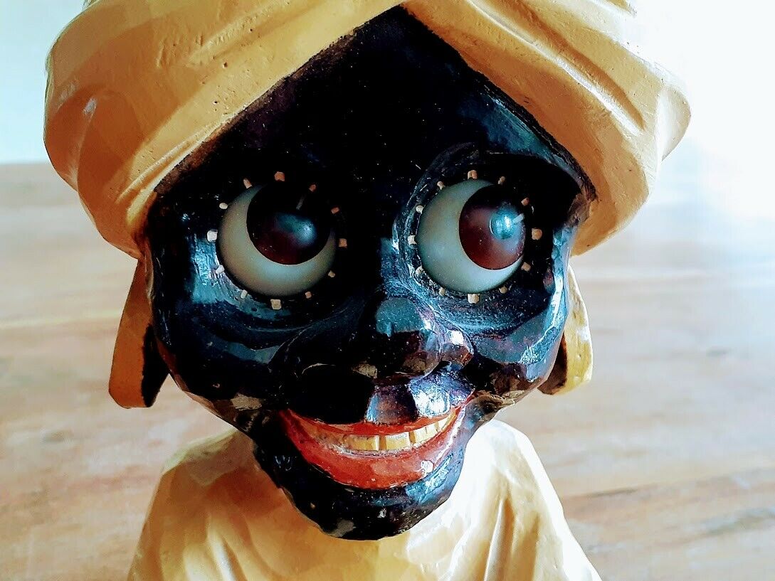 RARE Vintage German J. Oswald Genie Swami Clock Rolling Eyes Black ...