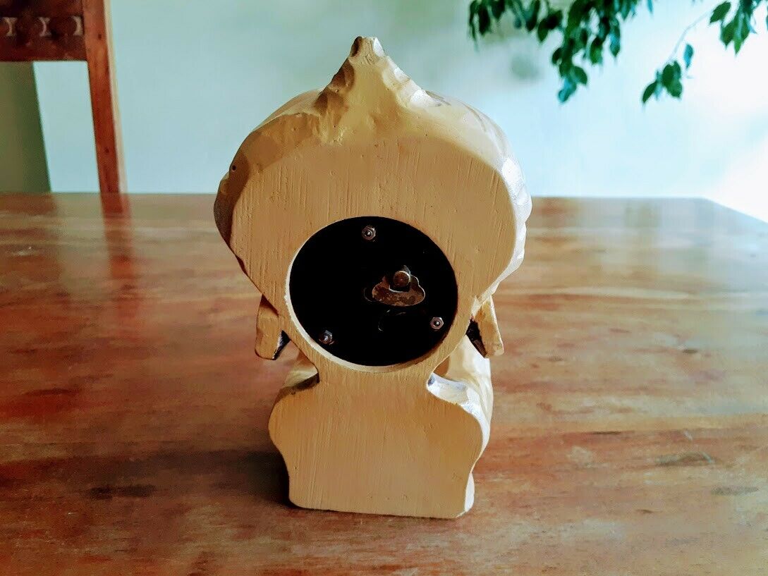 RARE Vintage German J. Oswald Genie Swami Clock Rolling Eyes Black ...