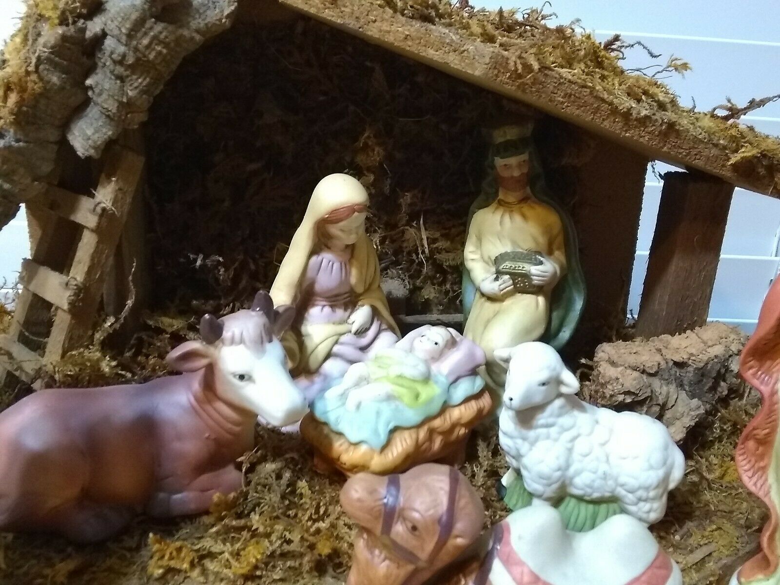 Vintage 12pc Wood Nativity Set Christmas Holiday Baby Jesus ...