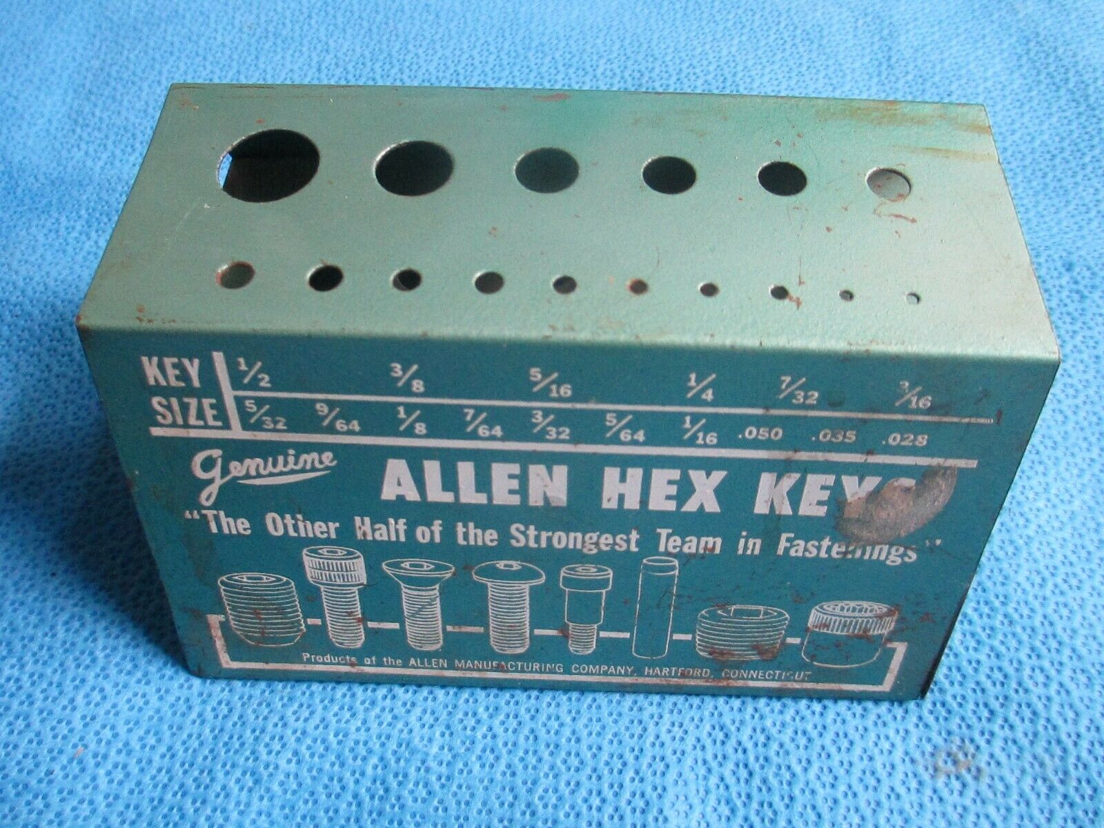Vintage Antique Metal Allen Hex Keys Wrench Display Stand Solid | #16468427