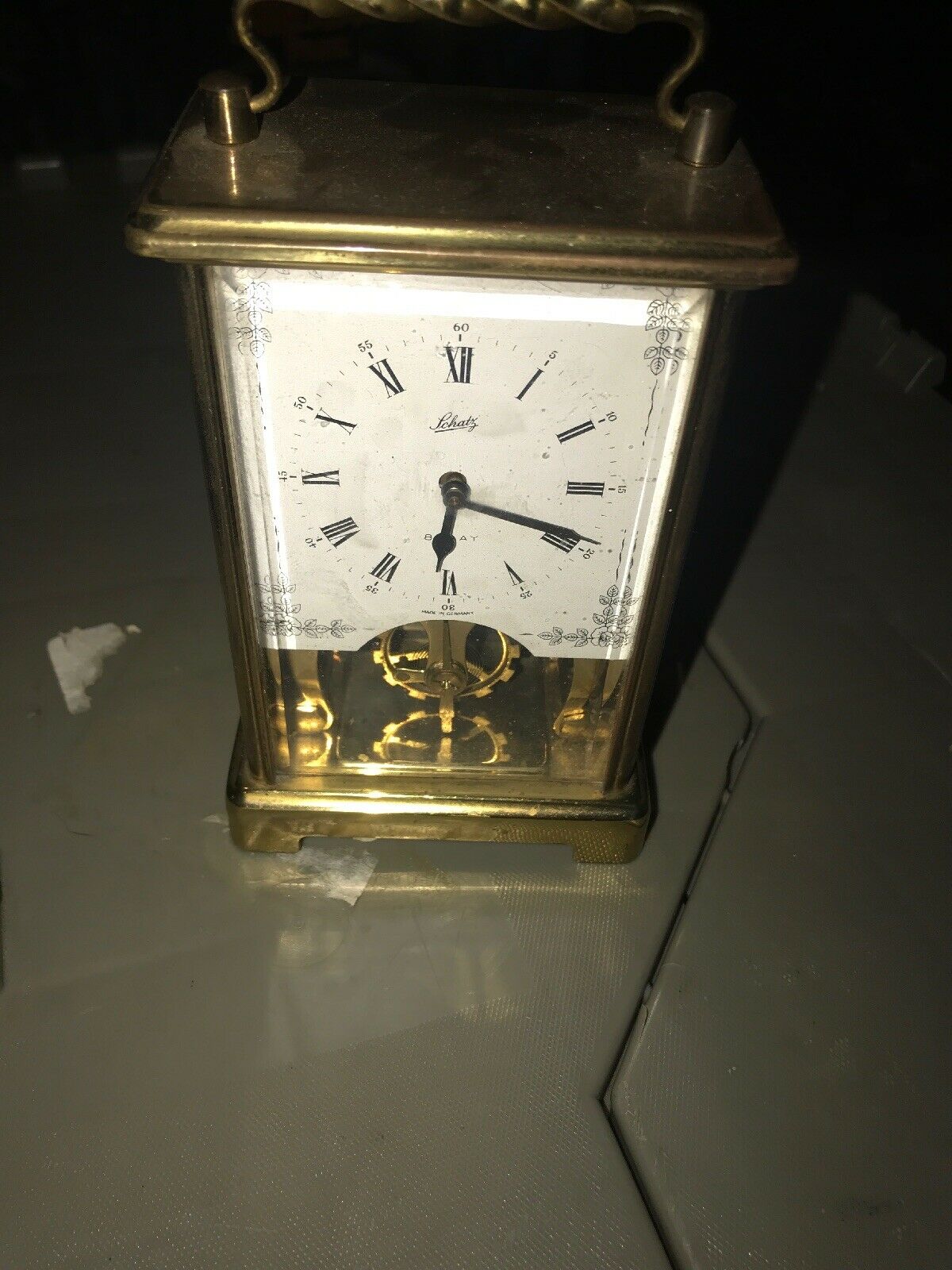 Vintage Schatz 8 Day Brass German Carriage Clock | #16484200