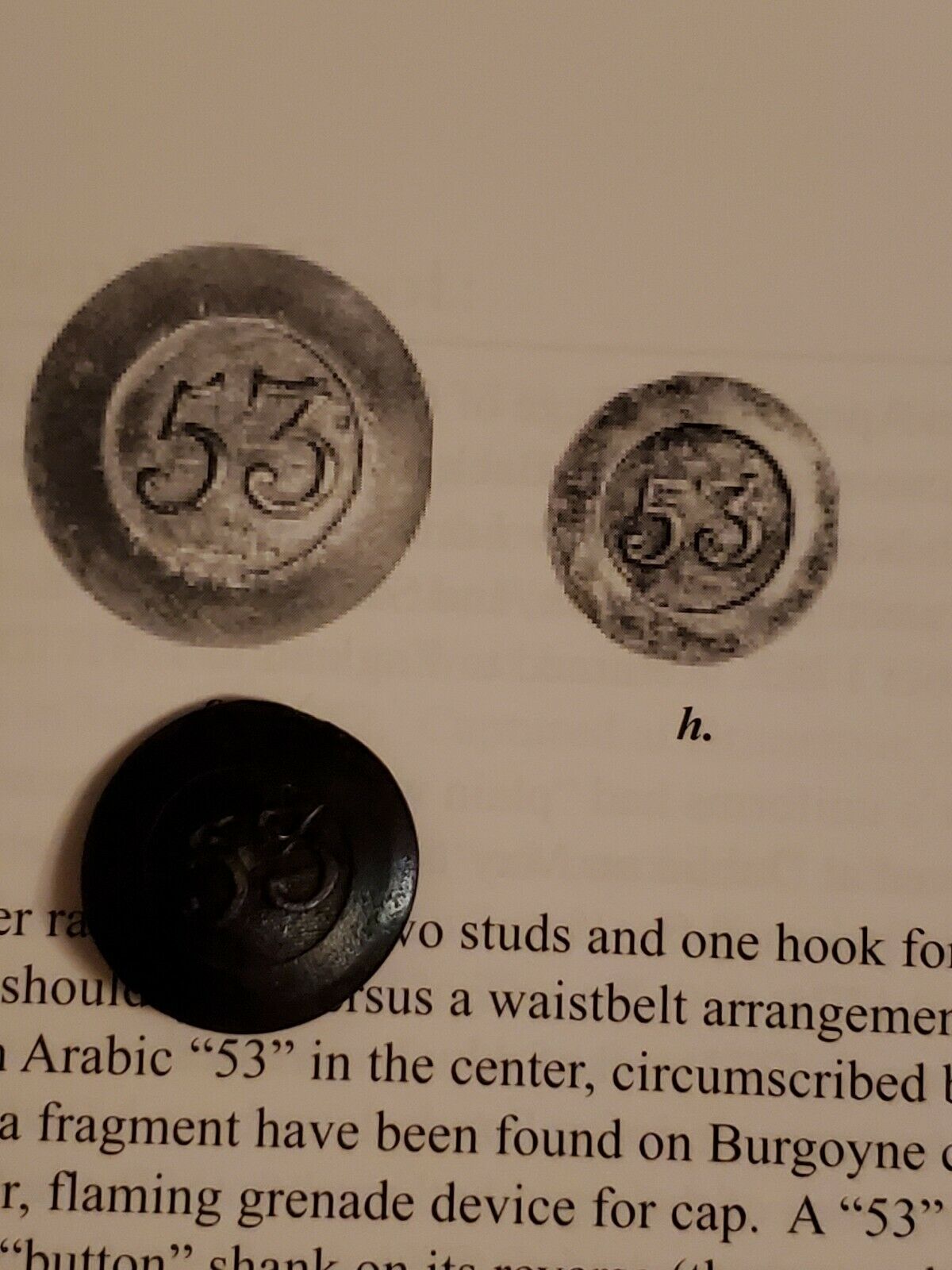 Revolutionary War British 53rd Regiment Of Foot Button | #16441884