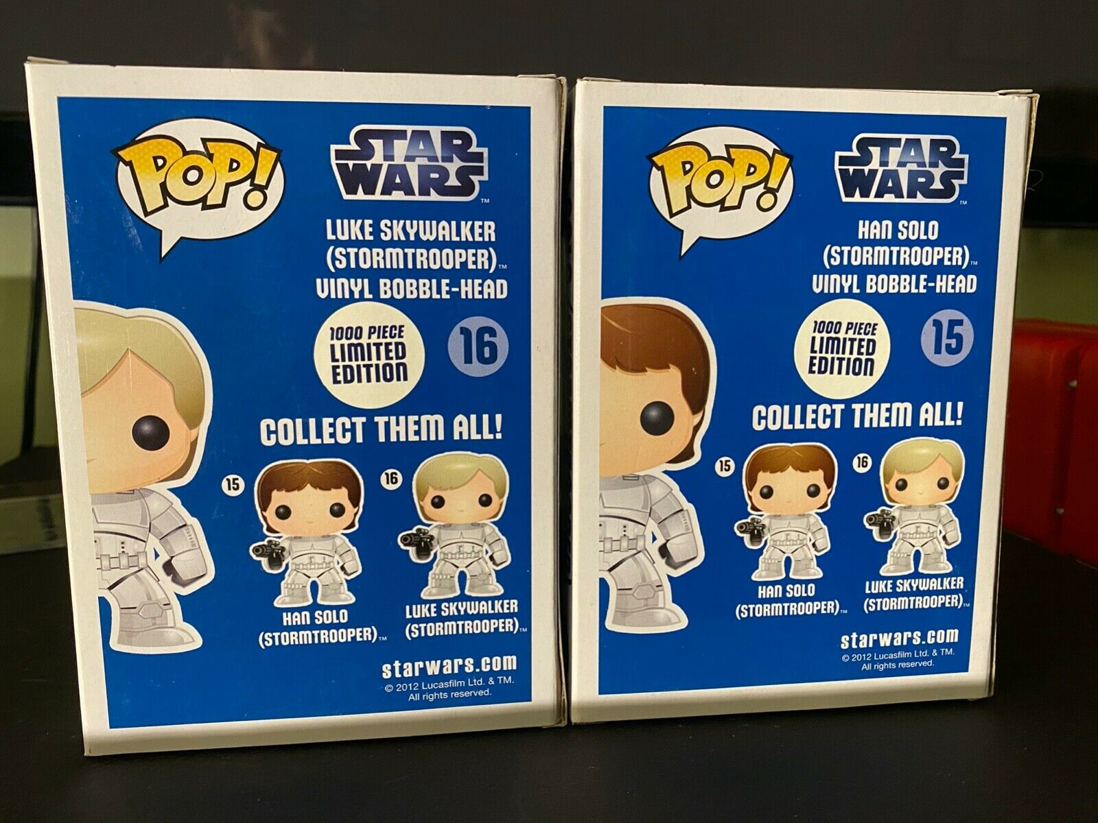 Star Wars Funko Pop Han And Luke Skywalker Stormtrooper 16, ECCC LE ...