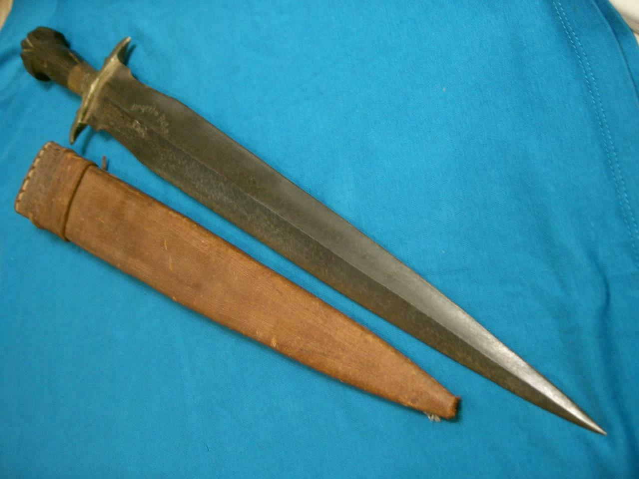VINTAGE WW2 PHILIPPINES NEGRITO BOLO ROMAN SHORT SWORD DAGGER STILETTO ...