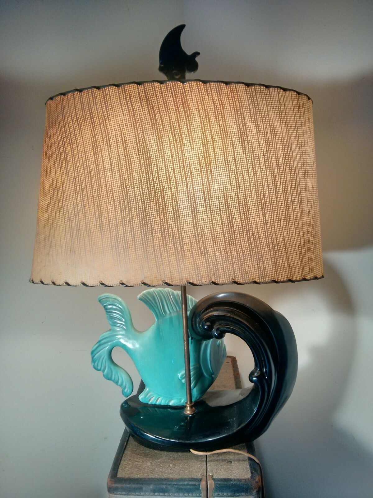 Vintage Mid Century Royal Haeger Fish Lamp With Fish Finial | #16405907