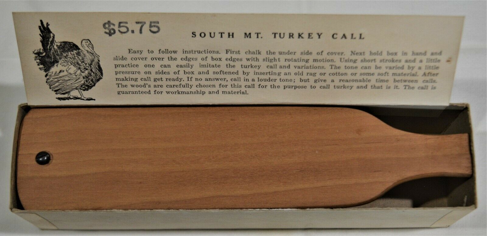 Vintage David Snider South Mountain Turkey Call Wood W/ Box ...