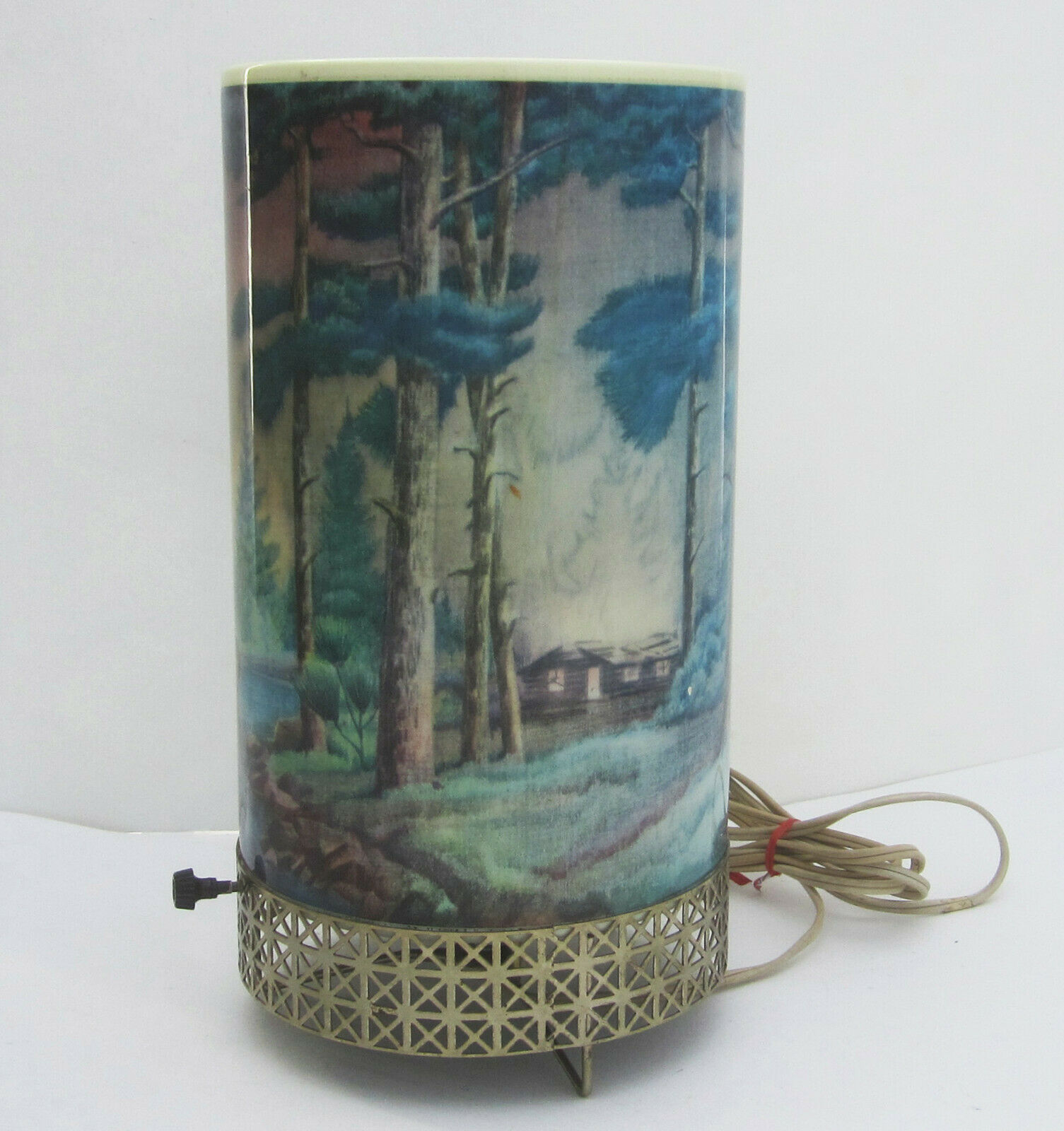 Vintage 1956 L. A. Goodman Motion Lamp FOREST FIRE With DEER | #16373025