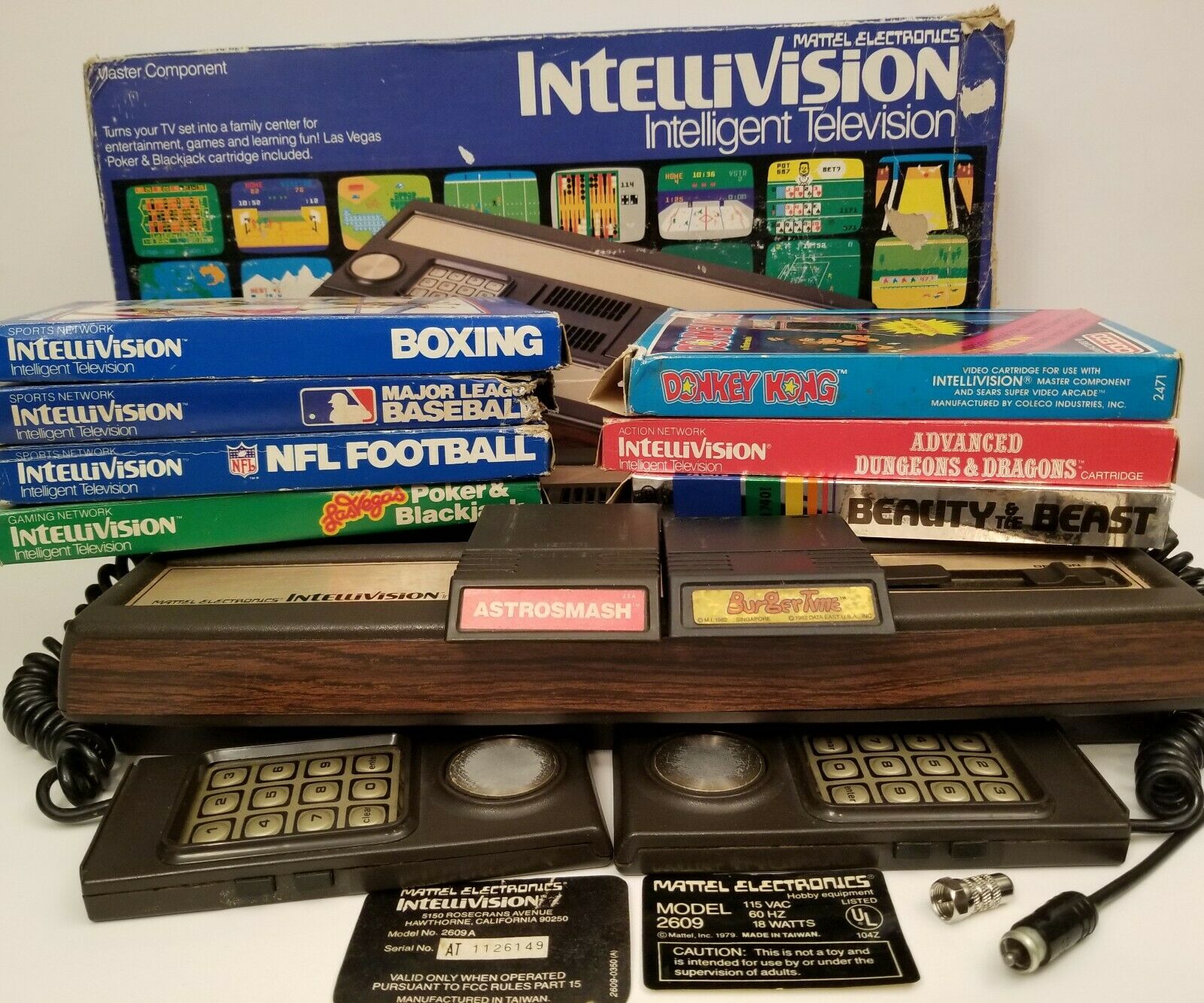 Vintage Mattel Intellivision Video Game Console 9 Games Manuals Boxes ...