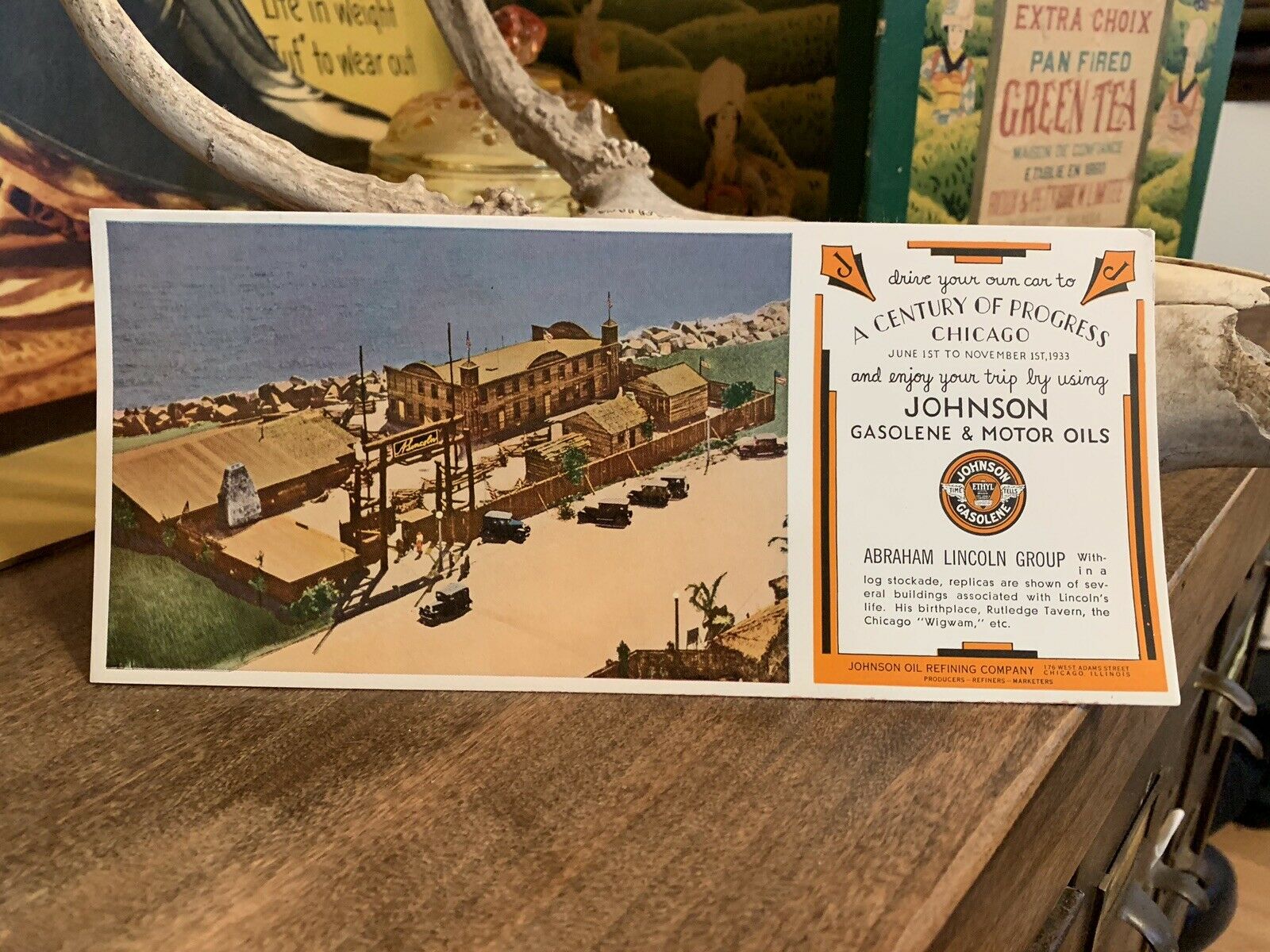 Vintage 1933 JOHNSON REFINING CO Chicago Fair Abraham Lincoln Gas ...