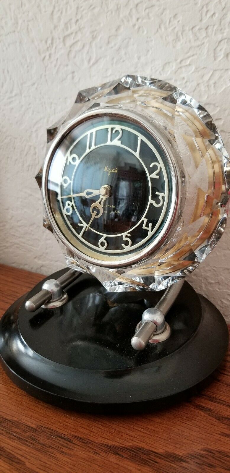 Majak USSR Crystal Case Wind Up Desk Shelf Clock | #16361774