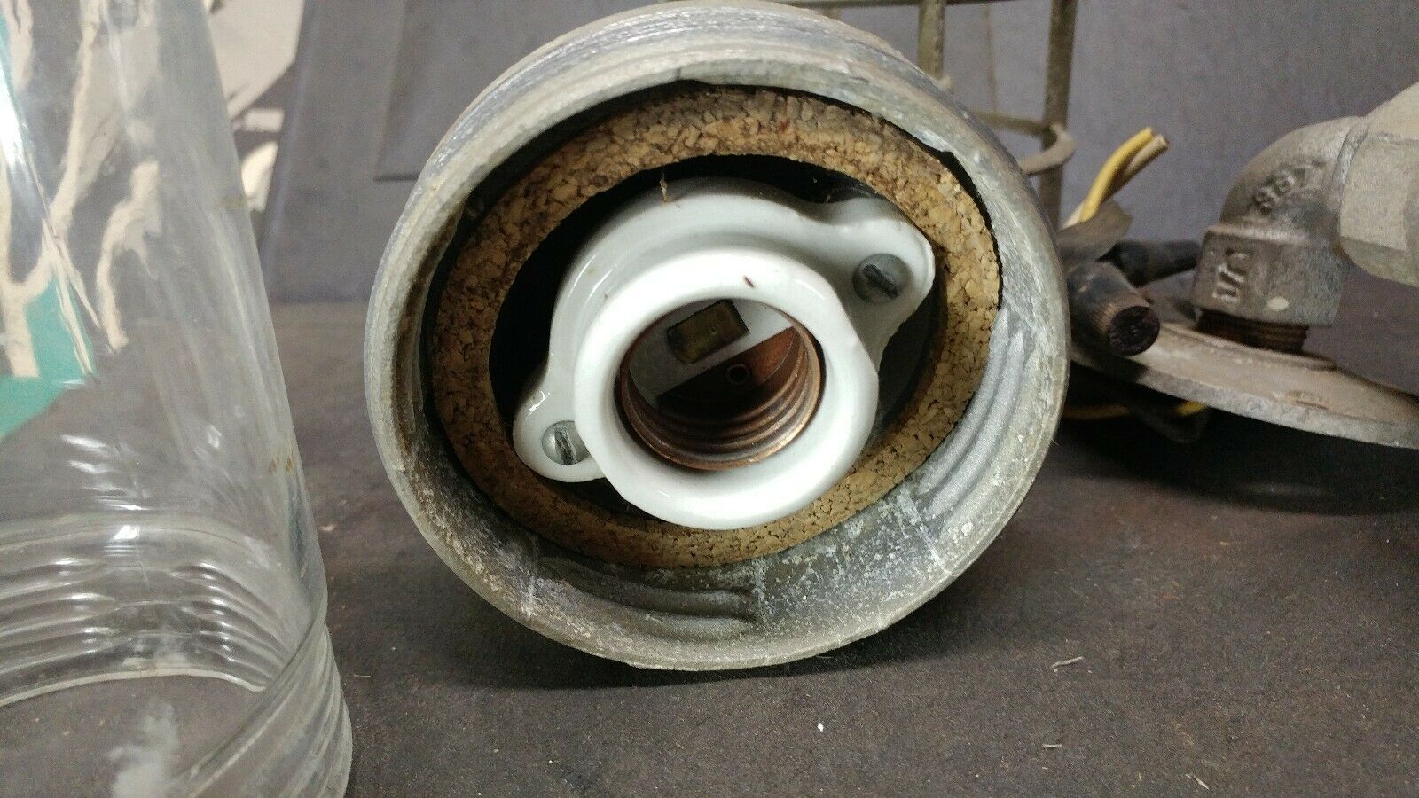 Vintage Two Explosion Proof Light Fixtures Cage Guard And Dome | #16287053