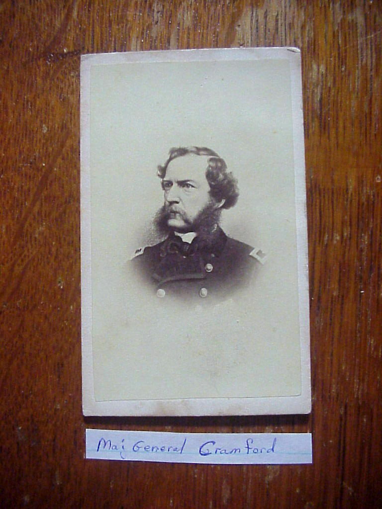 Antique CDV PHOTO Of Civil War MAJ. GENERAL SAMUEL CRAWFORD Signed On ...