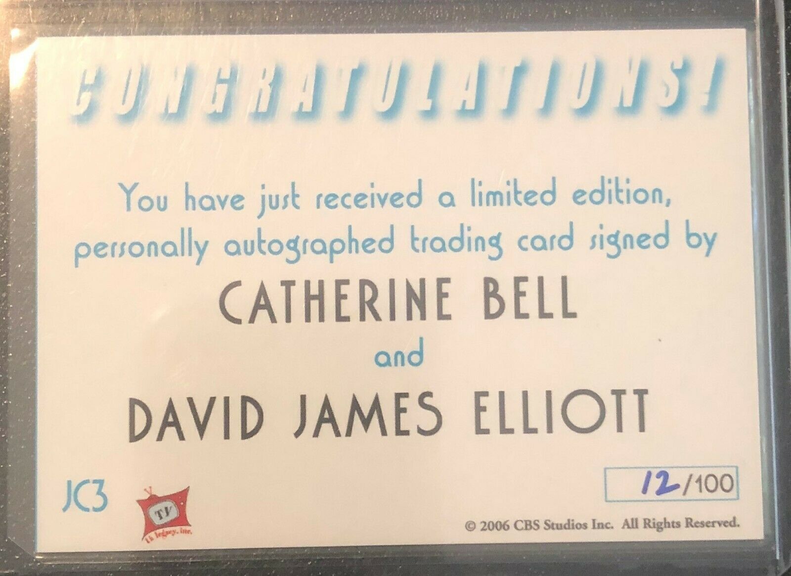 2006 JAG Catherine Bell/David James Elliott Dual Auto Card /100 | #16294781
