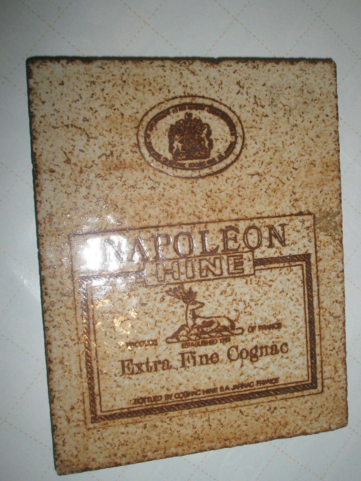 Vintage Napoleon Extra Fine Cognac Ad Tile Made In France Roger Capron ...
