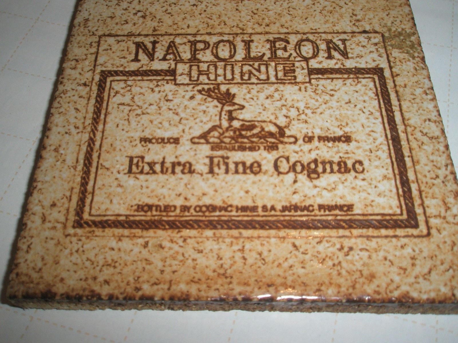 Vintage Napoleon Extra Fine Cognac Ad Tile Made In France Roger Capron ...