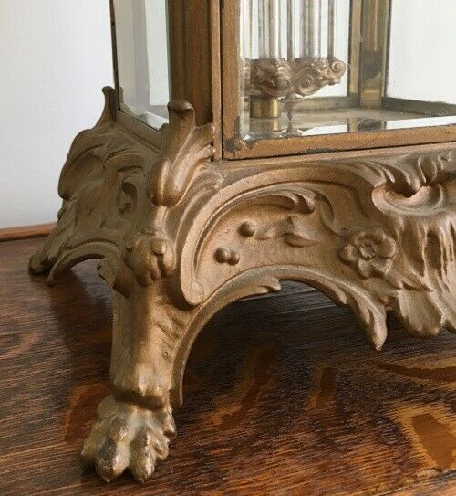 Ansonia Antique Ornate Bronze Mantle Clock With Cast Scroll Work ...