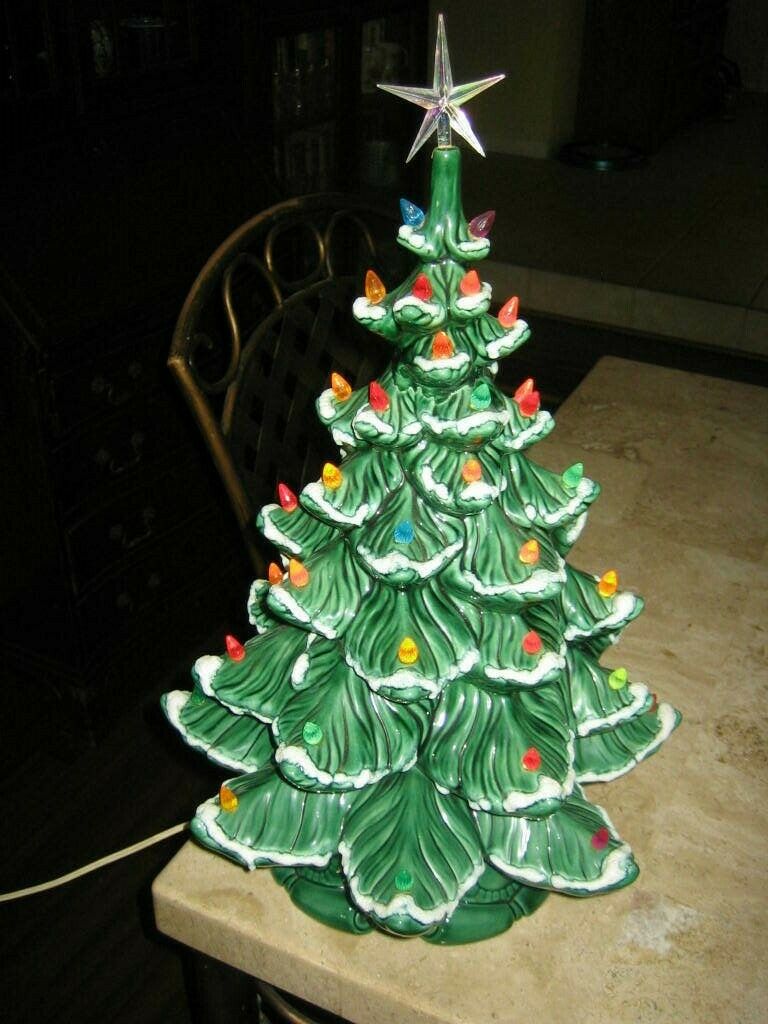 Vintage Large Atlantic Mold 23 " Flocked Ceramic Color Lighted ...