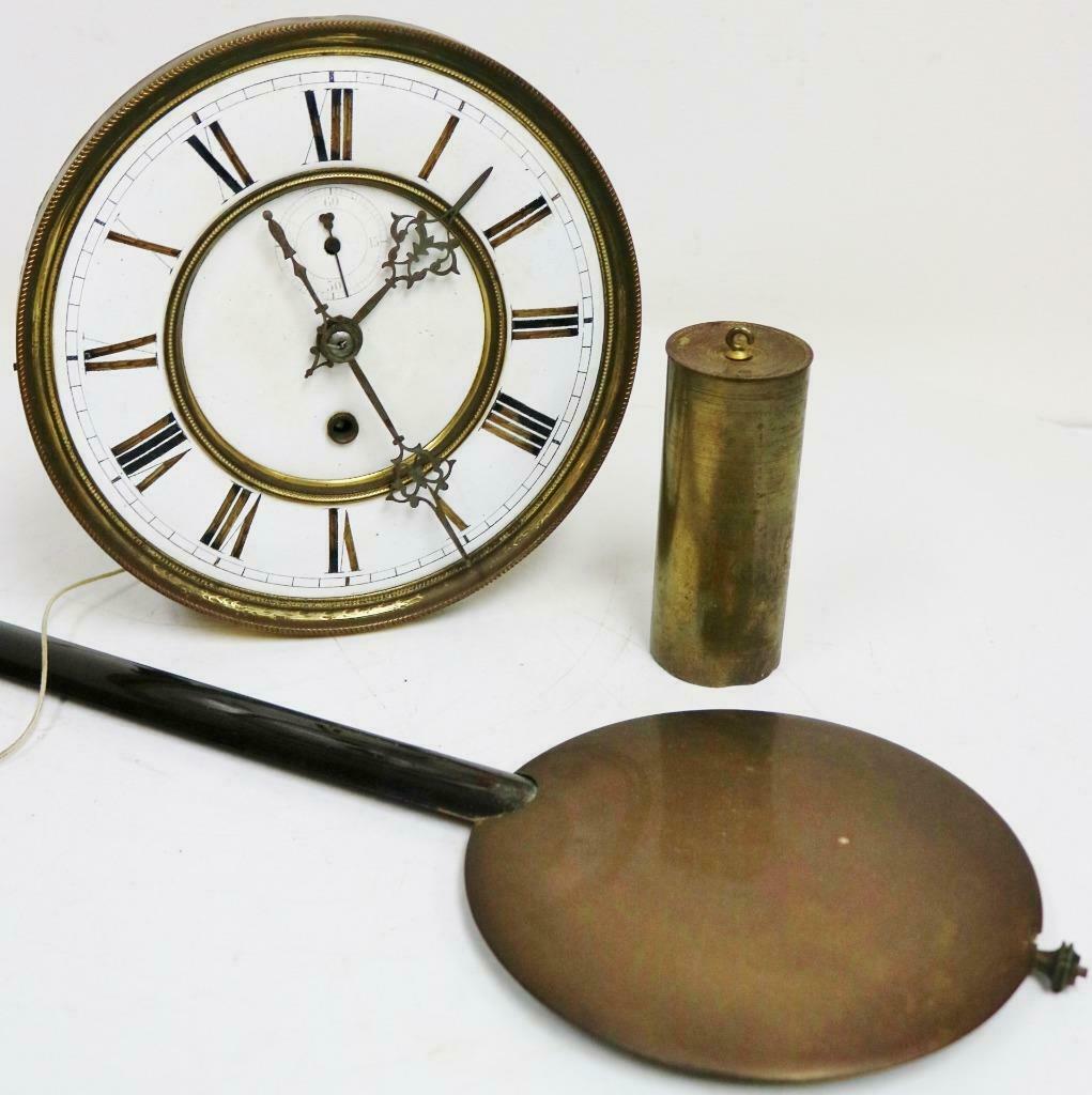 Antique German 8 Day Single Weight Vienna Wall Clock Movement Spares ...