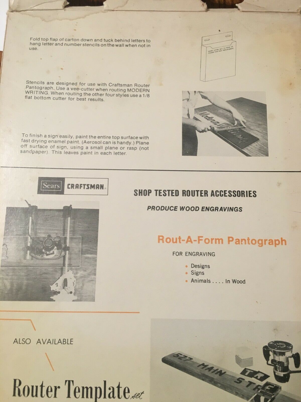 Vintage Sears Craftsman 5 Styles Router Stencil Set Model 2518 - 9 ...