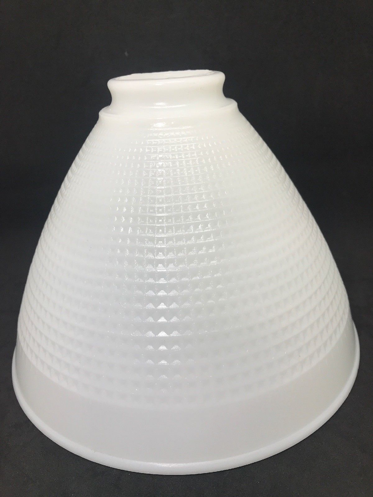 Vintage White Milk Glass Torchiere Lamp Shade 8 " Waffle Pattern ...