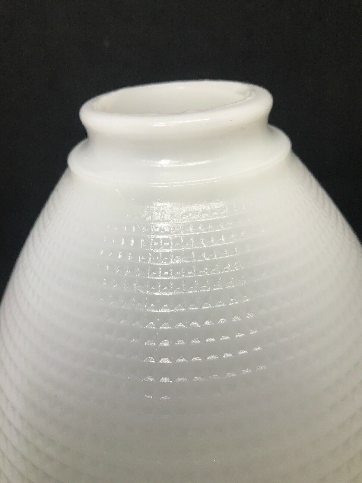 Vintage White Milk Glass Torchiere Lamp Shade 8 " Waffle Pattern ...