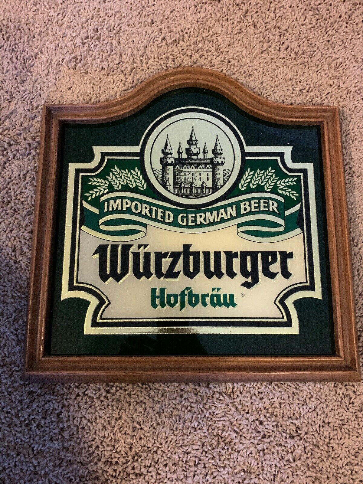 Vintage WURZBURGER HOFBRAU IMPORTED GERMAN MAN CAVE BEER SIGN | #16129199