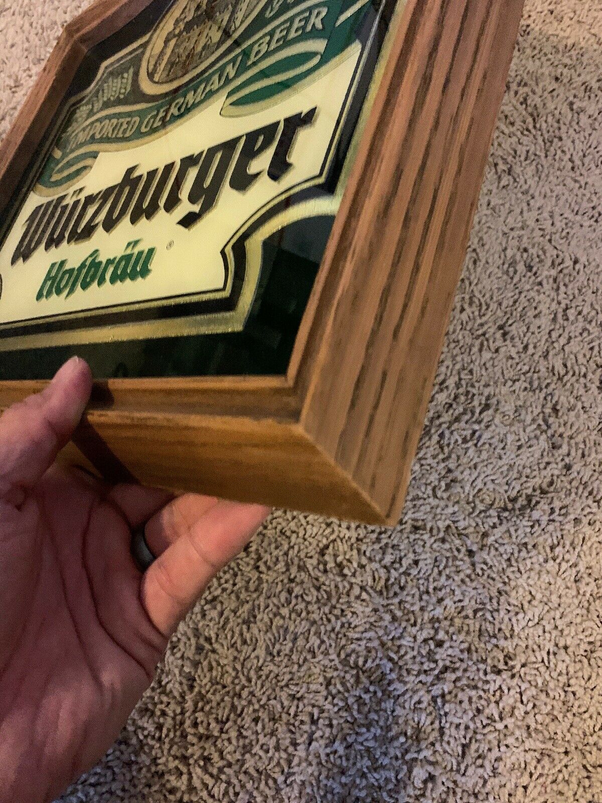 Vintage WURZBURGER HOFBRAU IMPORTED GERMAN MAN CAVE BEER SIGN | #16129199