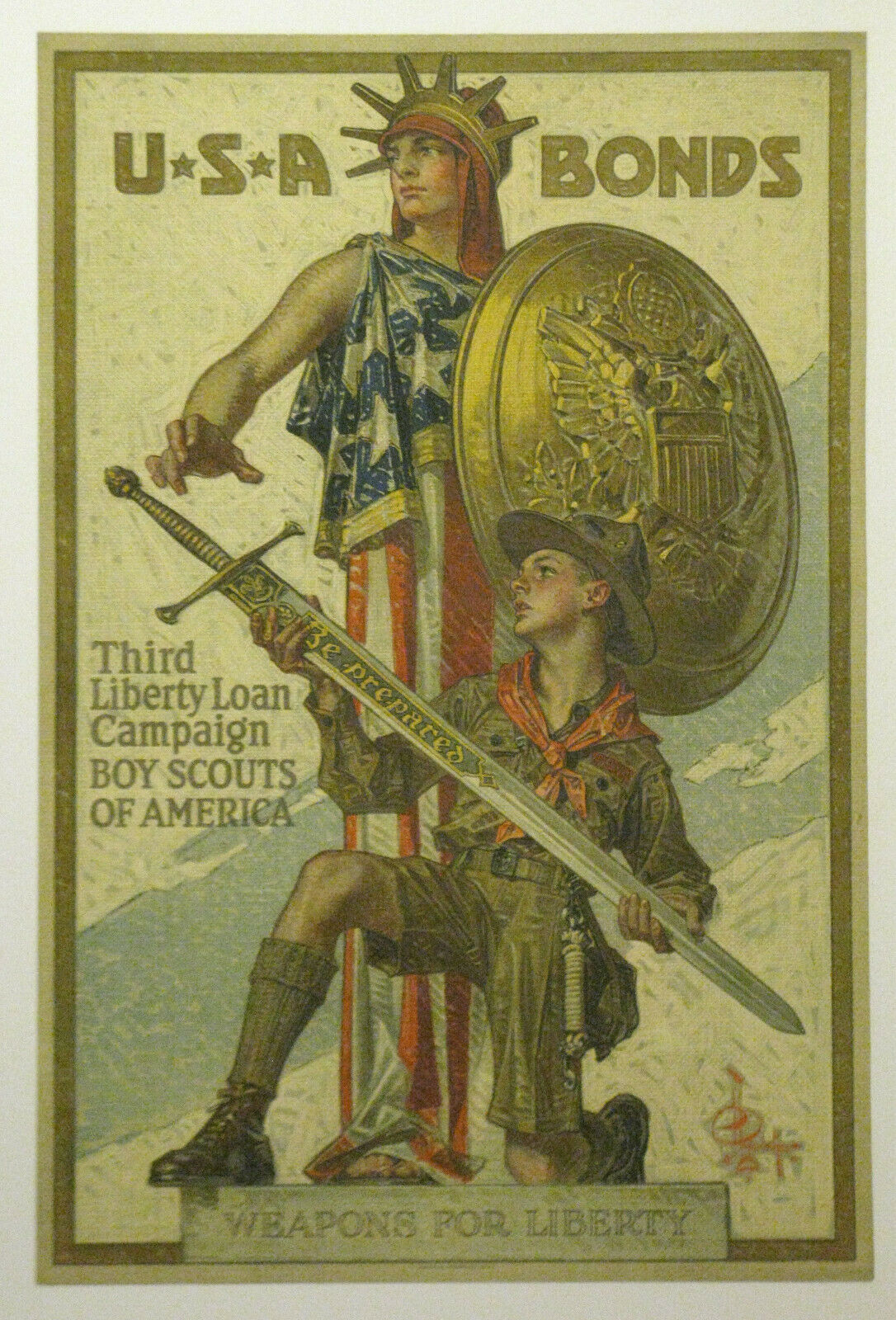 Boy Scout Bond Poster Linen First World War I WW1 WWI 1918 Leyendecker ...