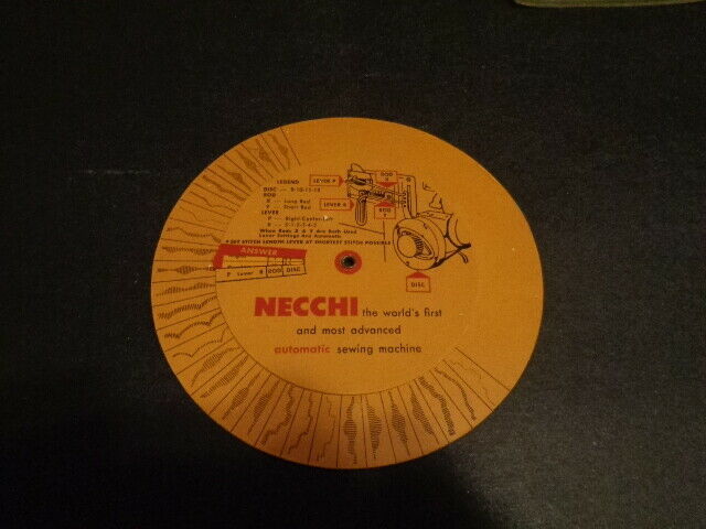 RARE Vintage NECCHI BU Mira Sewing Machine Wonder Wheel Diagram | #16120884
