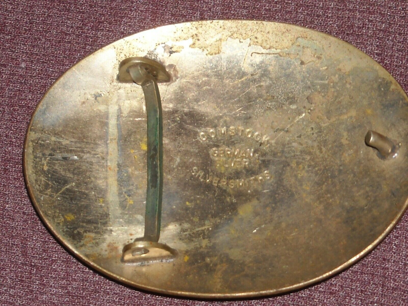 VTG COMSTOCK BELT BUCKLE COWBOY RODEO BELT BUCKLE TRIPLE HORSE HEAD ...