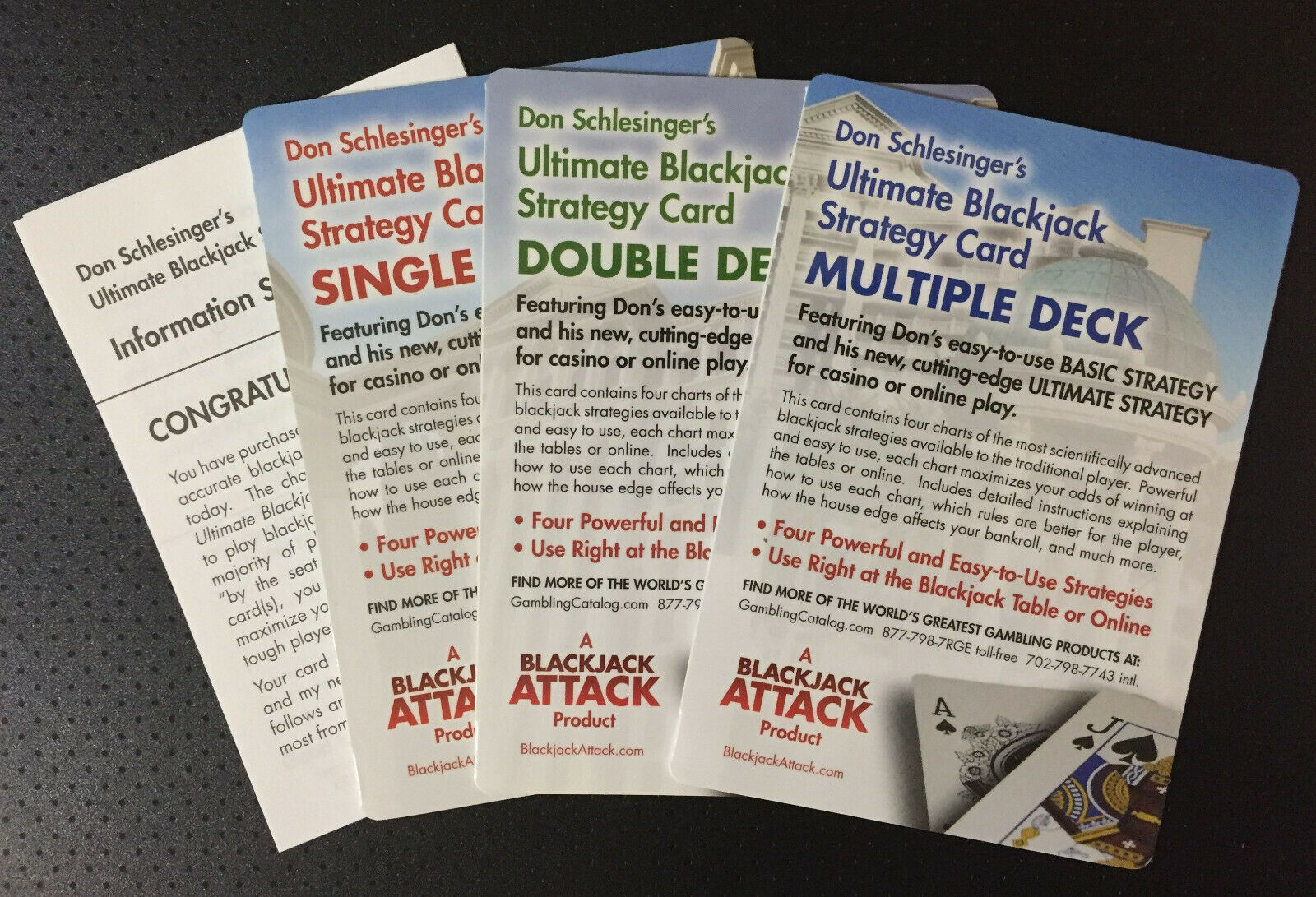 Blackjack Basic Strategy Cards By Don Schlesinger (Complete Set ...