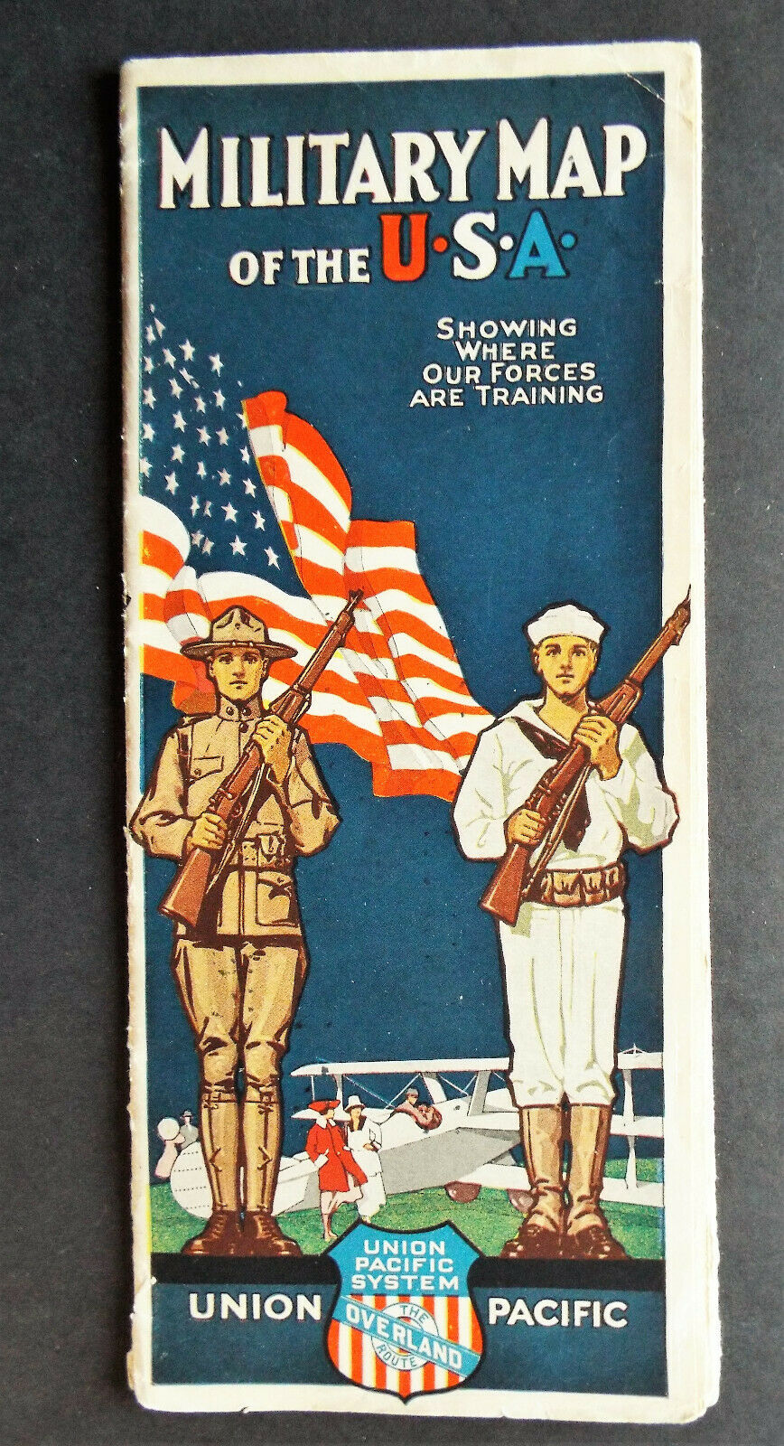 WW I MILITARY MAP OF THE USA FROM UNION PACIFIC RAILROAD | #16031185