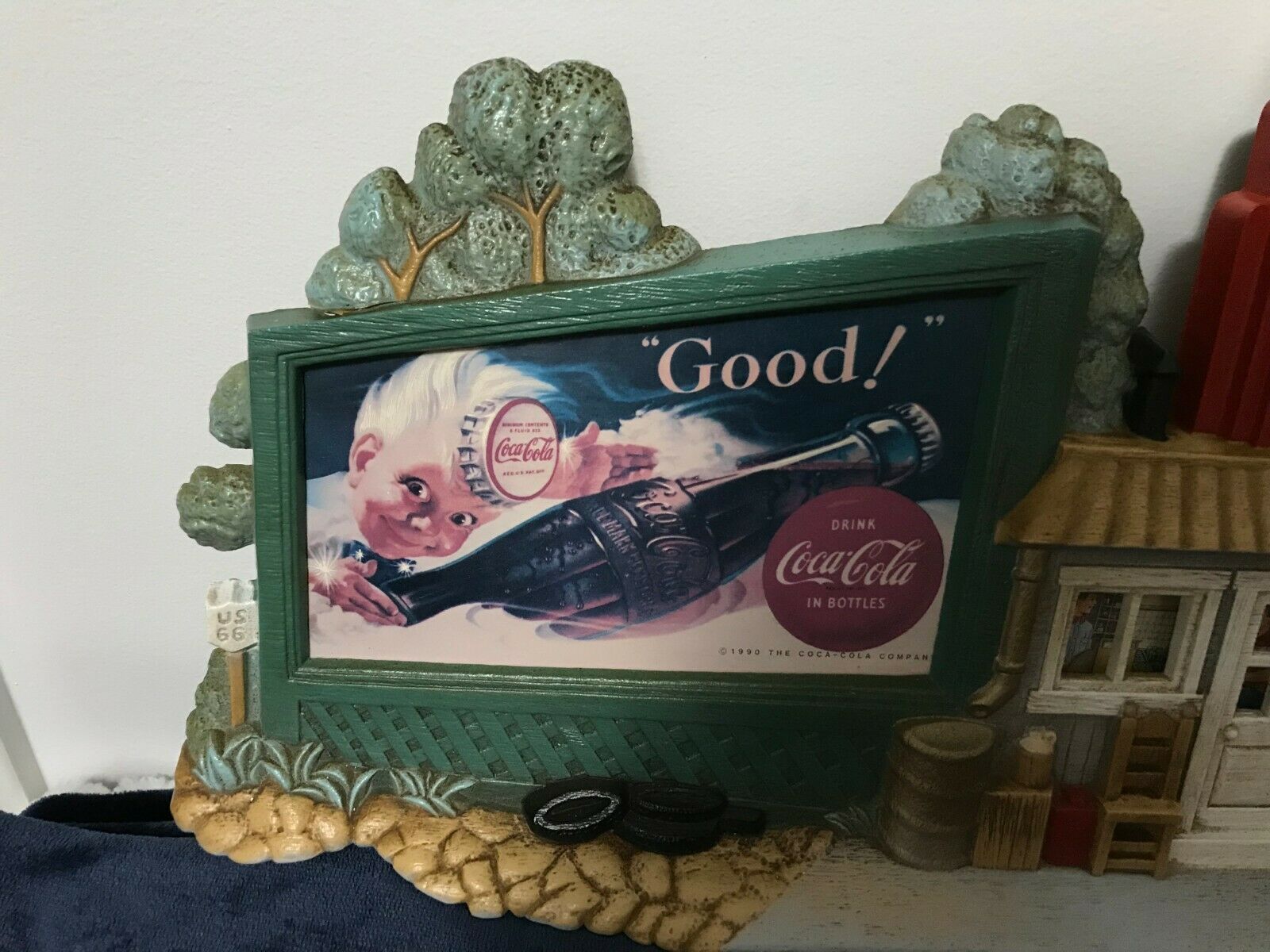 Coca Cola 1990 Wall Clock Route 66 Gas Station Vintage | #16016156