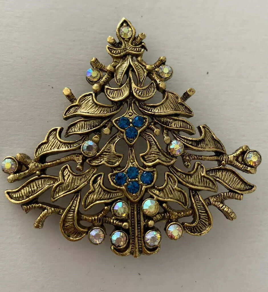 Vintage Signed Eisenberg Ice Christmas Tree Pin | #15972248